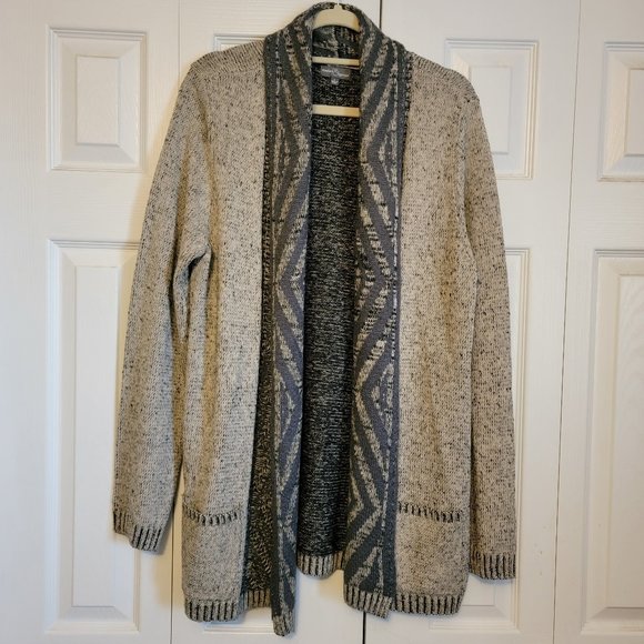Market & Spruce | Sweaters | Mixed Print Open Front Cardigan Size L ...